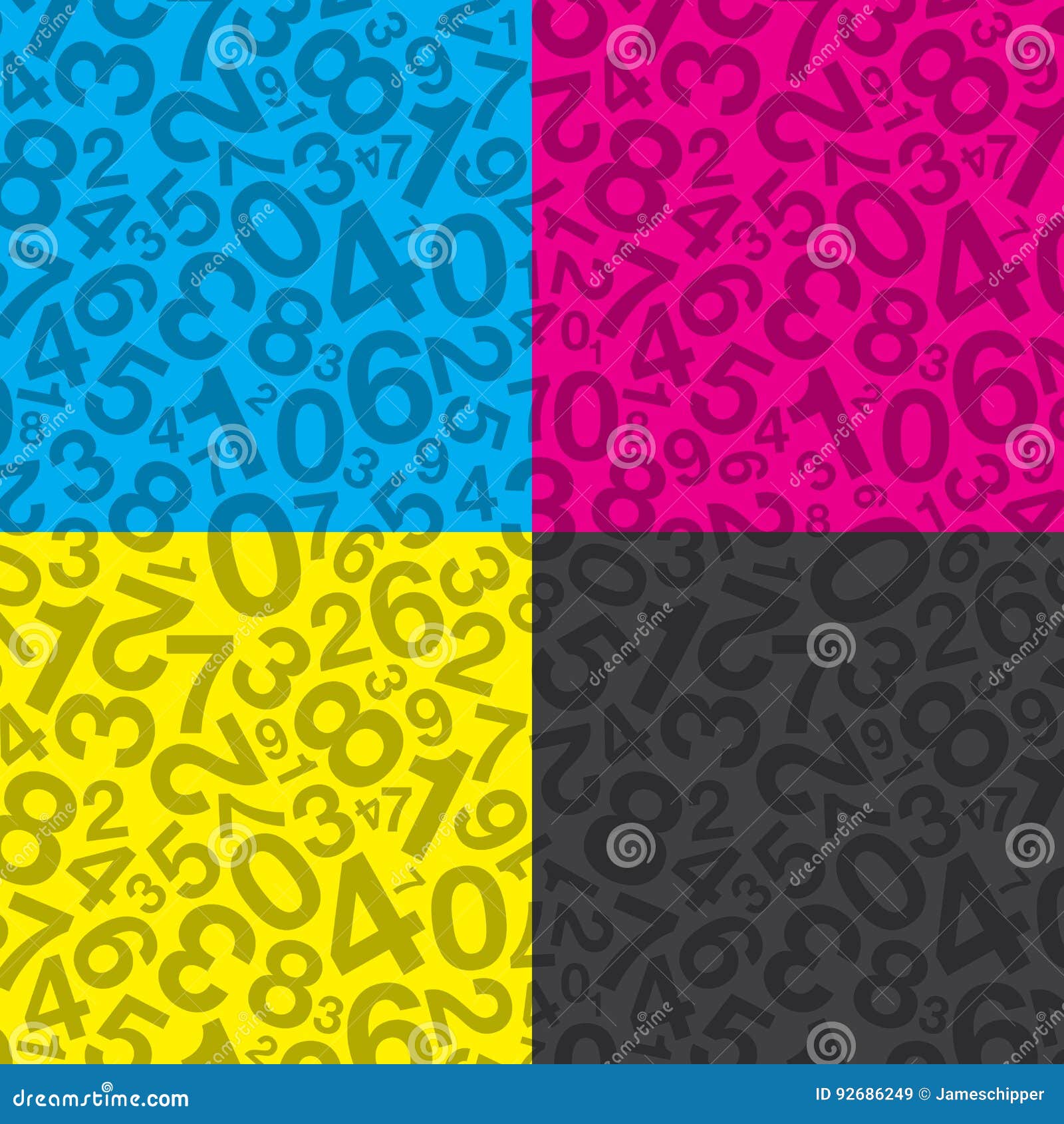 Colorful number background stock vector. Illustration of pink - 92686249