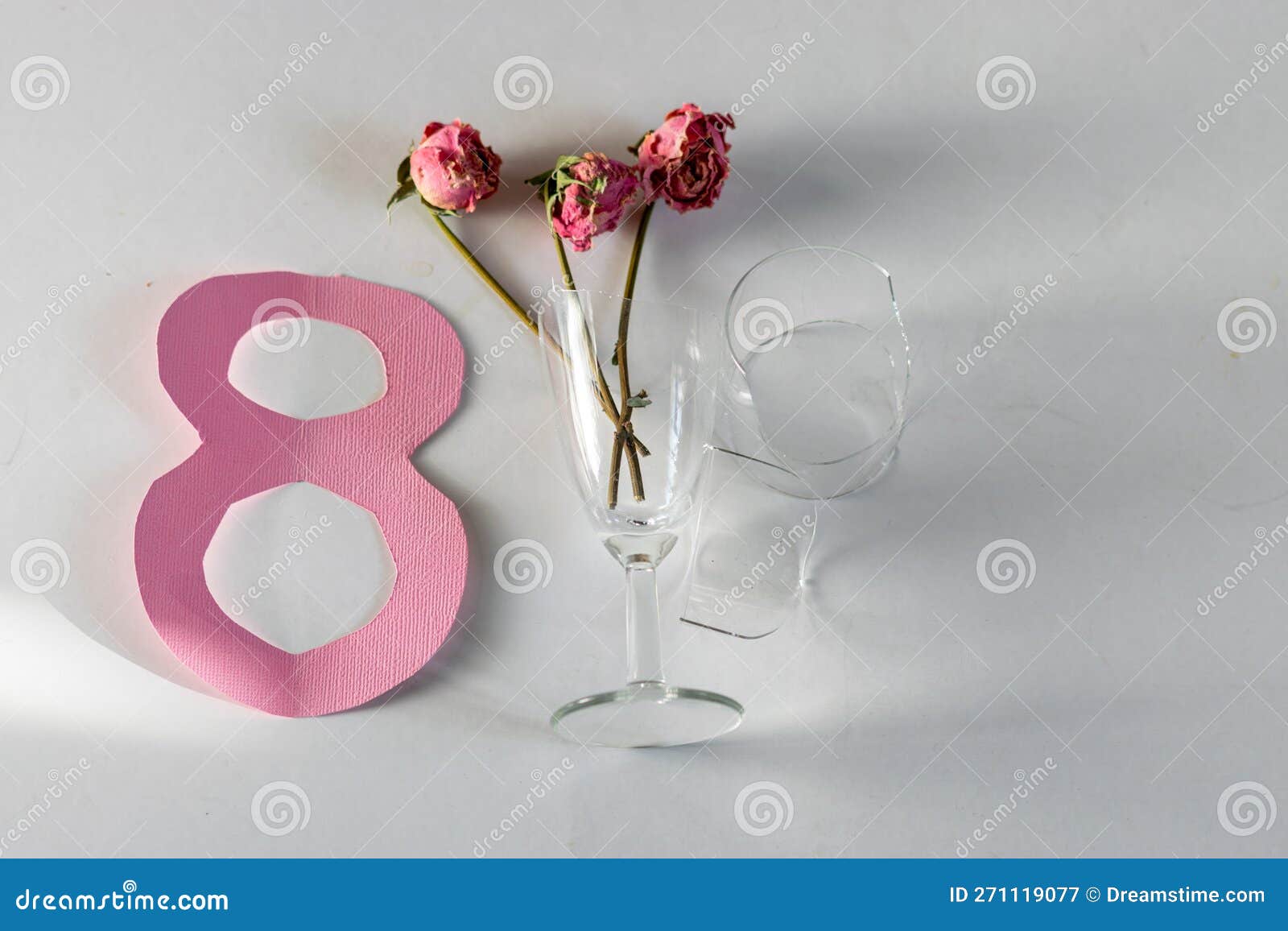 Colorful Number 8, Broken Glass, Flowers, Spring Stock Image - Image of ...