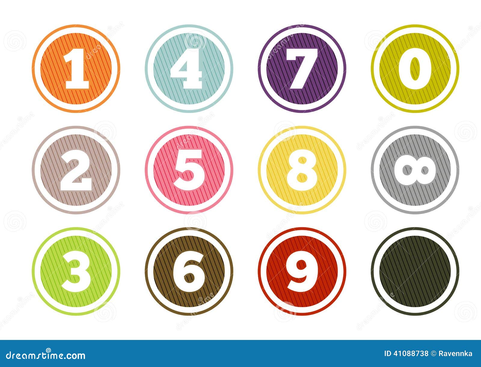 Colorful Number Buttons Set Stock Vector - Illustration of element ...