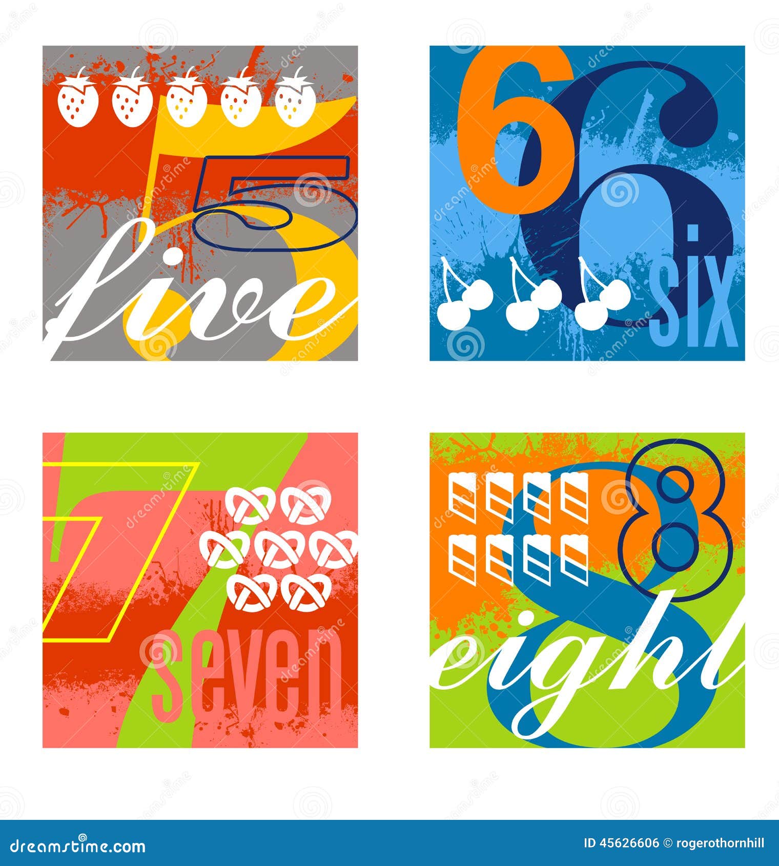 Colorful Number Designs Set 2 Stock Vector - Illustration of graphic ...