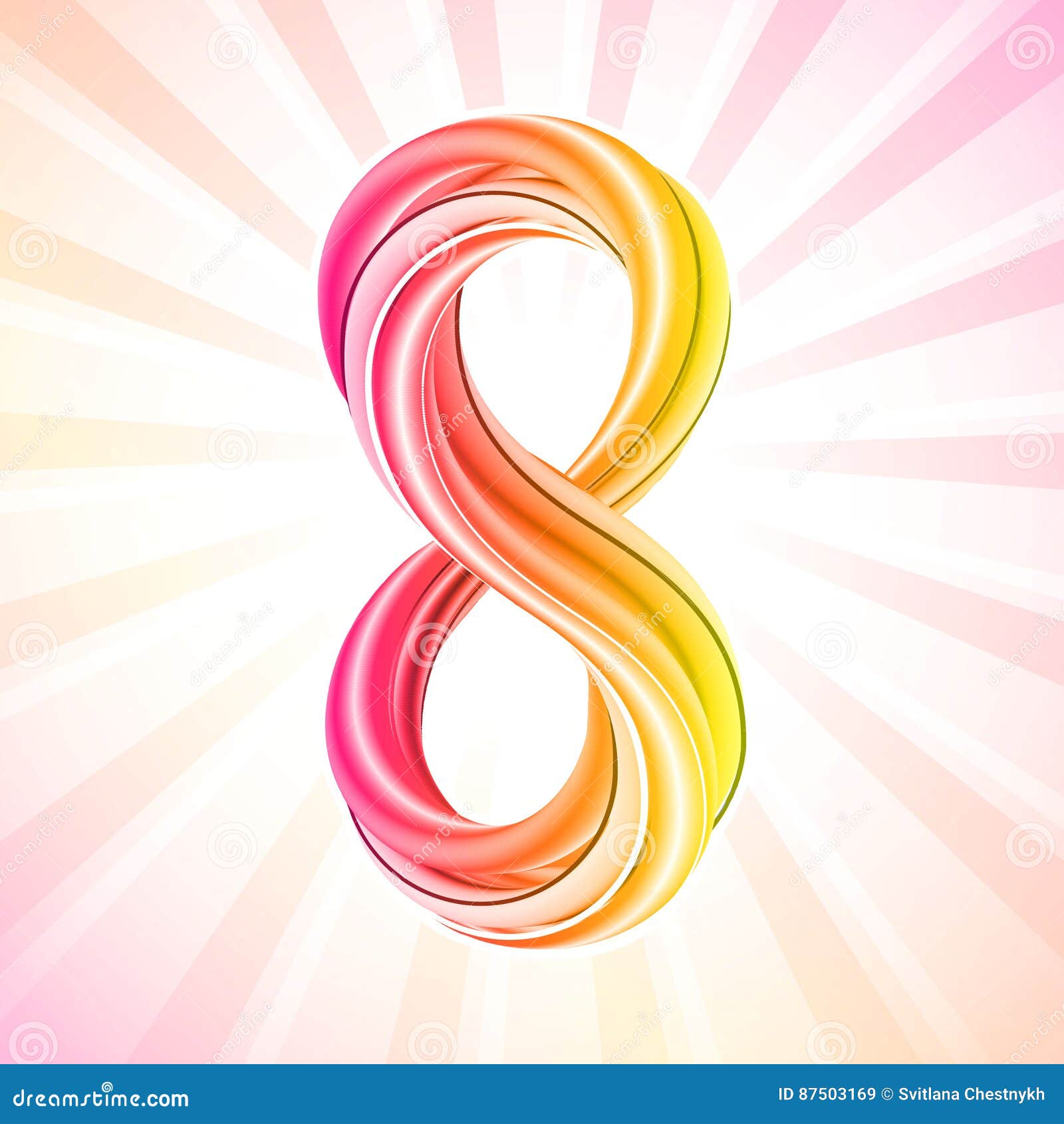 Colorful Number Eight Icon, Symbol of March 8 Stock Vector ...