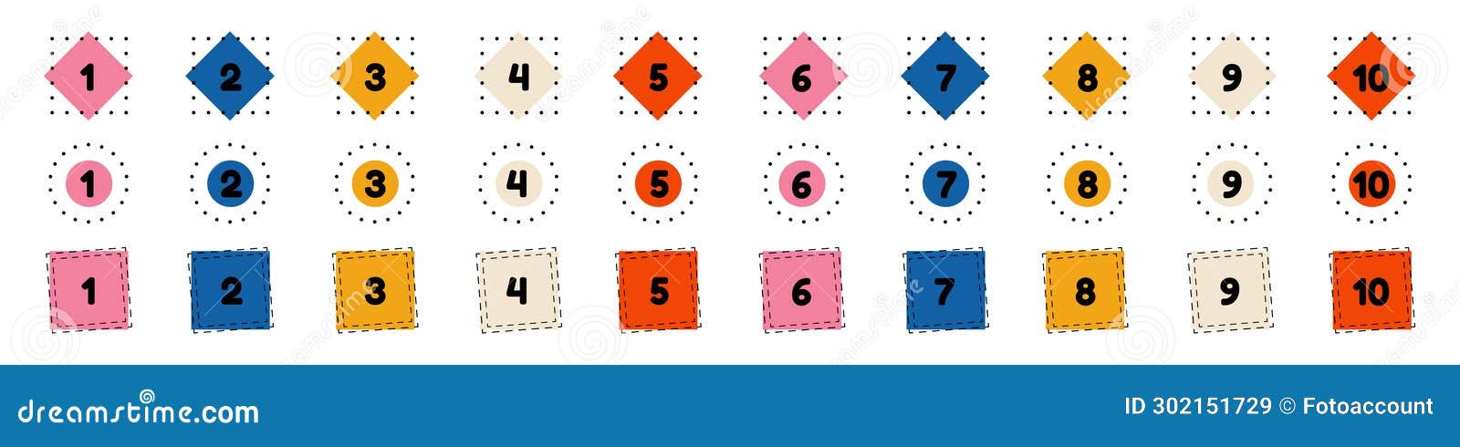 Colorful Number Icons Set - Simple Flat Vector Illustrations Isolated ...