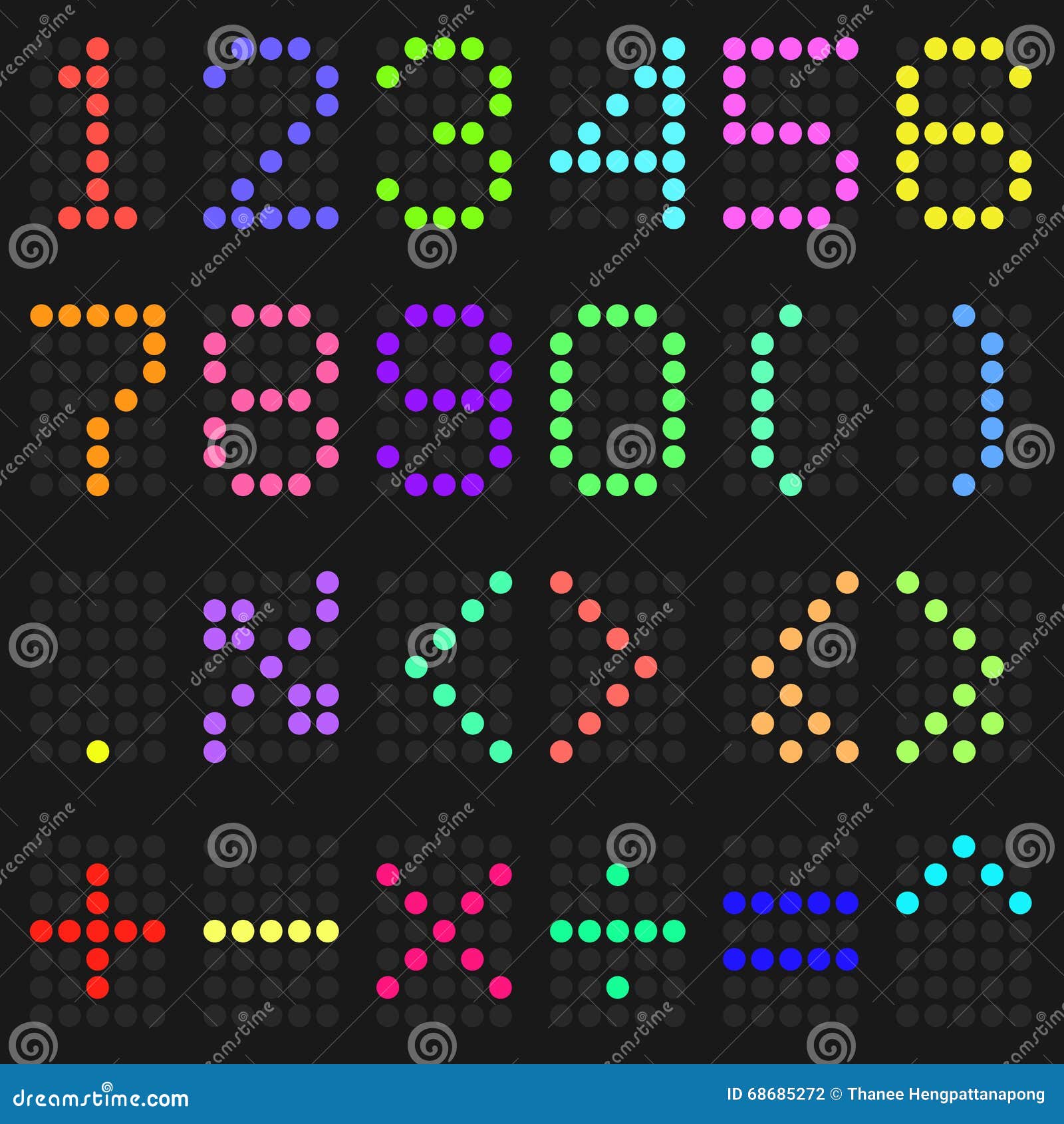 Colorful Number and Math Symbol Stock Vector - Illustration of number ...