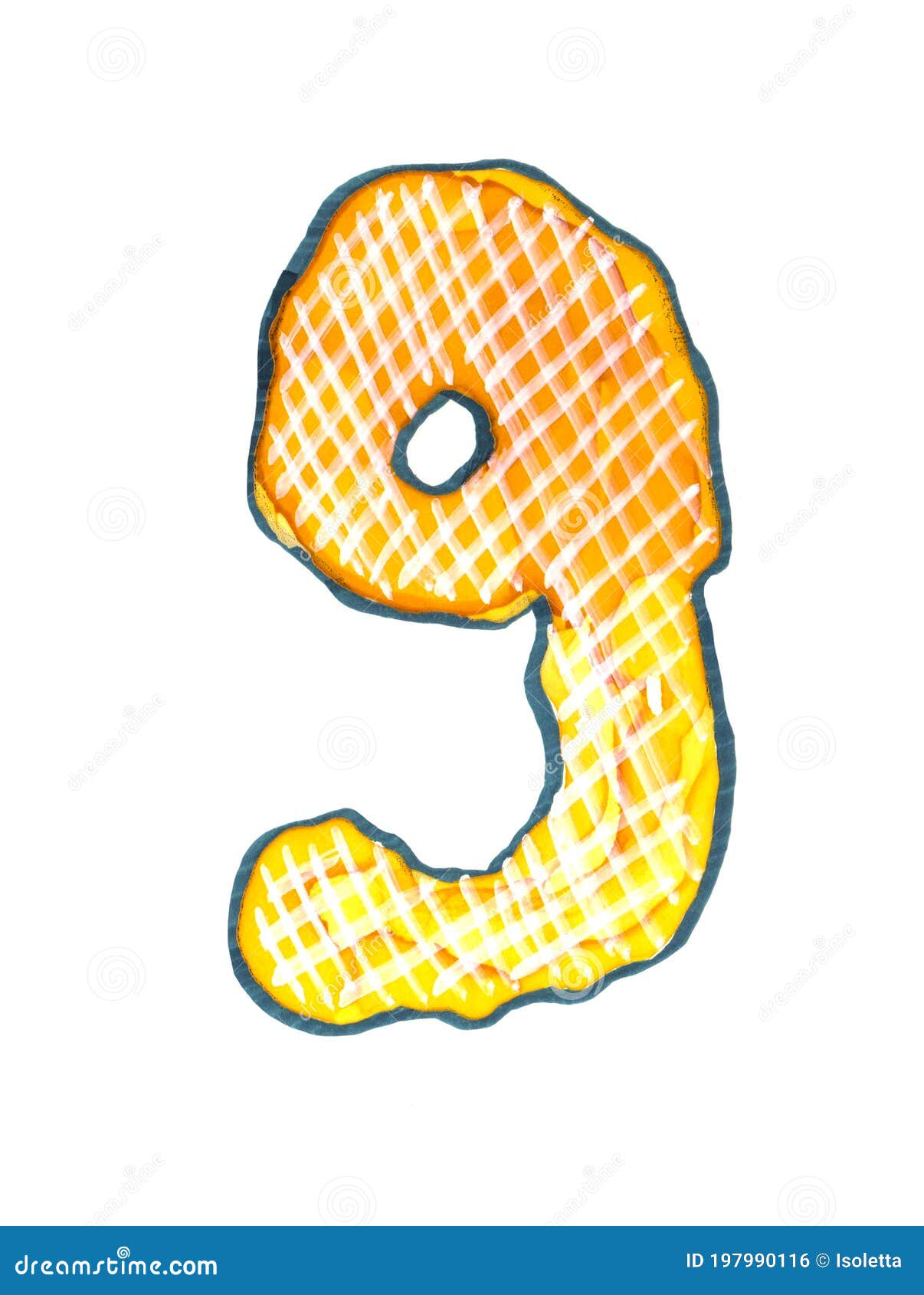 Colorful Number Painted with Alcohol Ink on White Background Stock ...