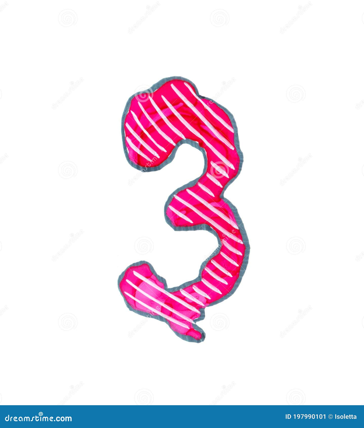 Colorful Number Painted with Alcohol Ink on White Background Stock ...