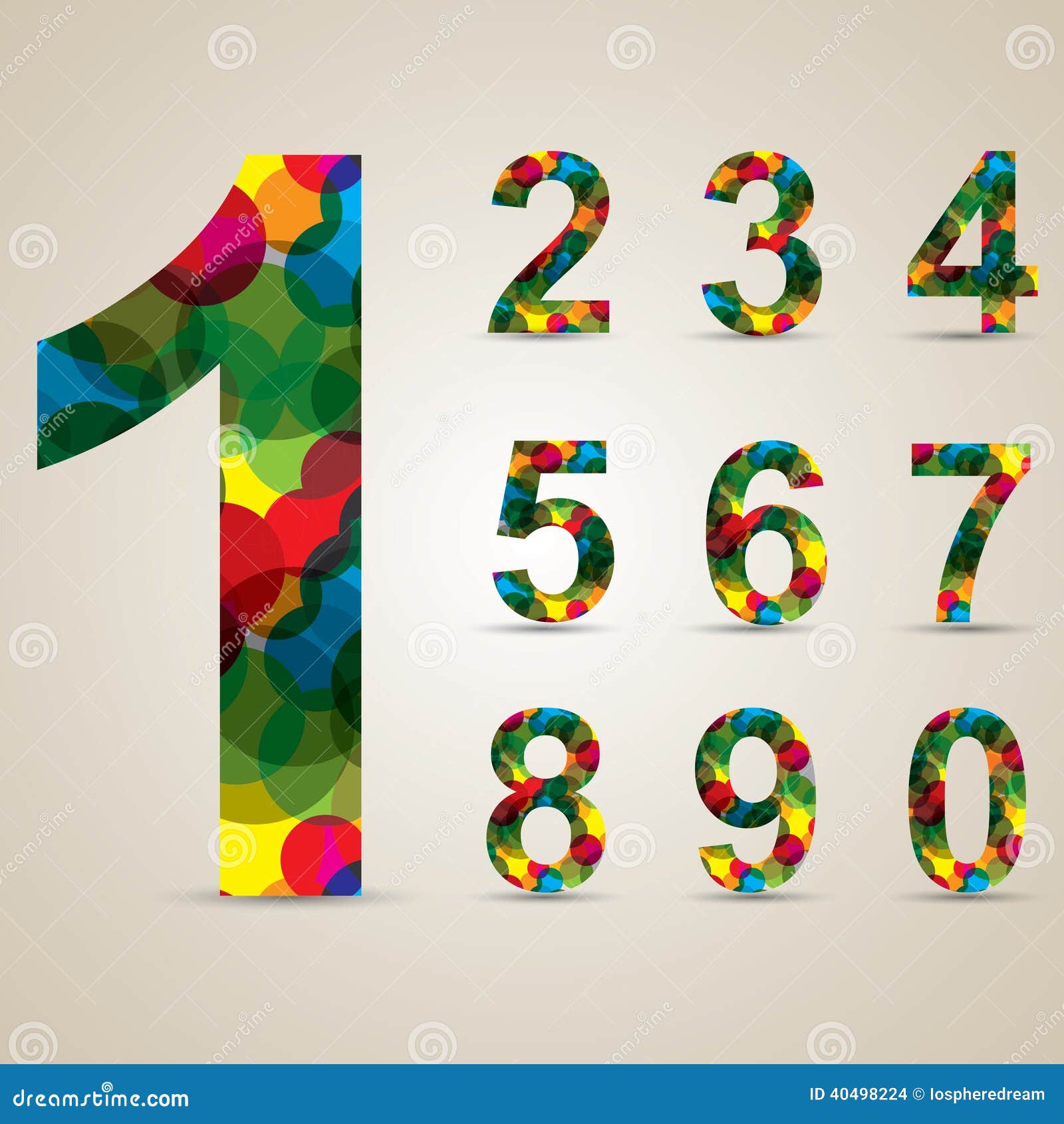 Colorful number set stock vector. Illustration of number - 40498224