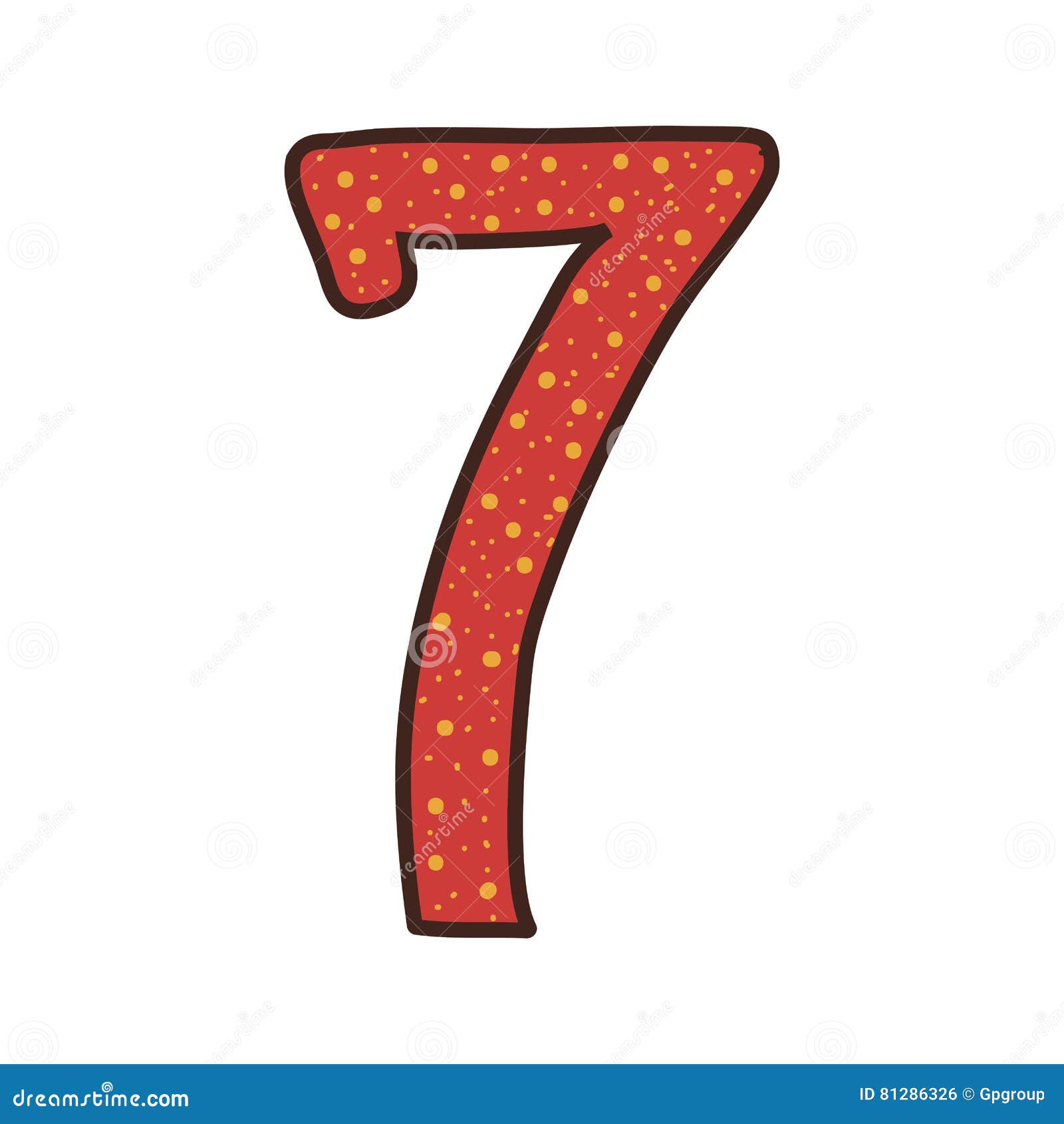 Colorful Number Seven Design Over Dotted Stock Illustration ...