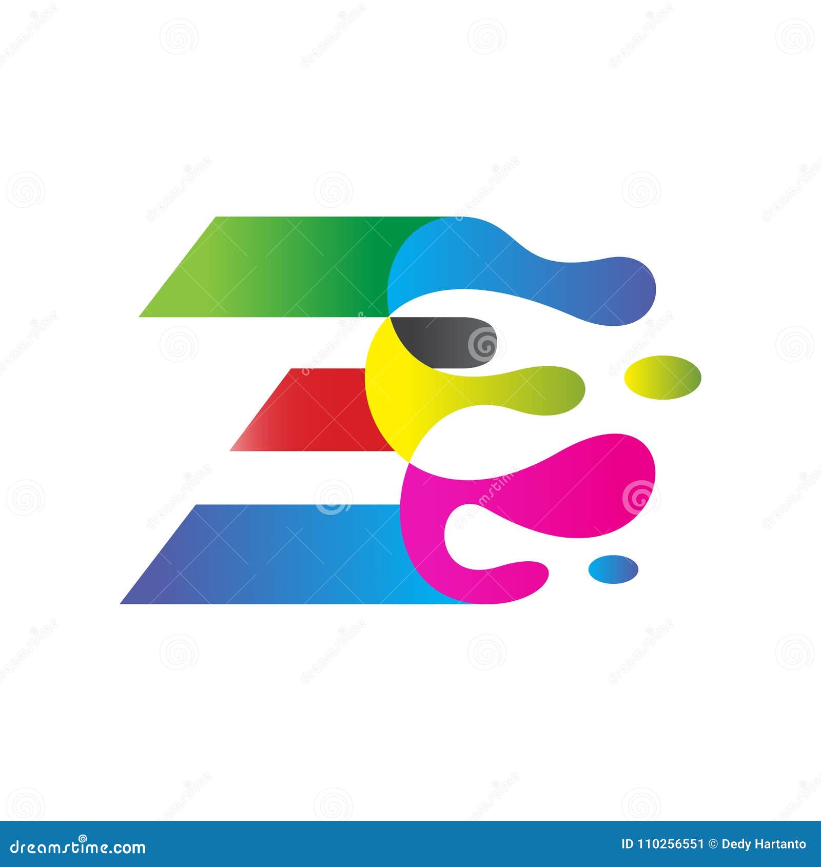 Colorful number template stock vector. Illustration of icon - 110256551