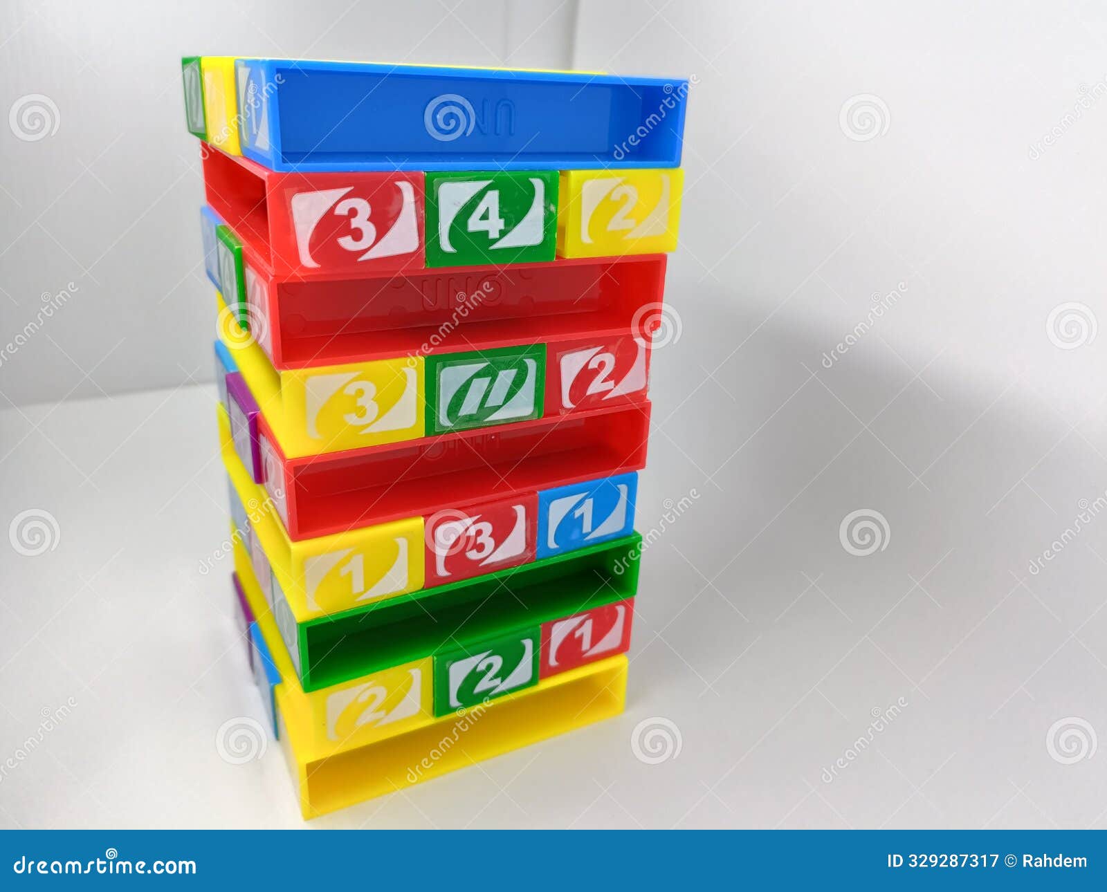 Colorful Numbered Building Blocks Stacked Vertically Editorial ...