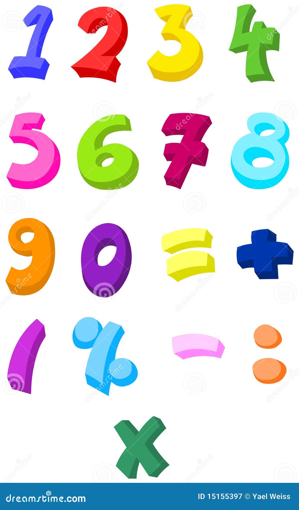 Colorful numbers stock vector. Illustration of figures - 15155397