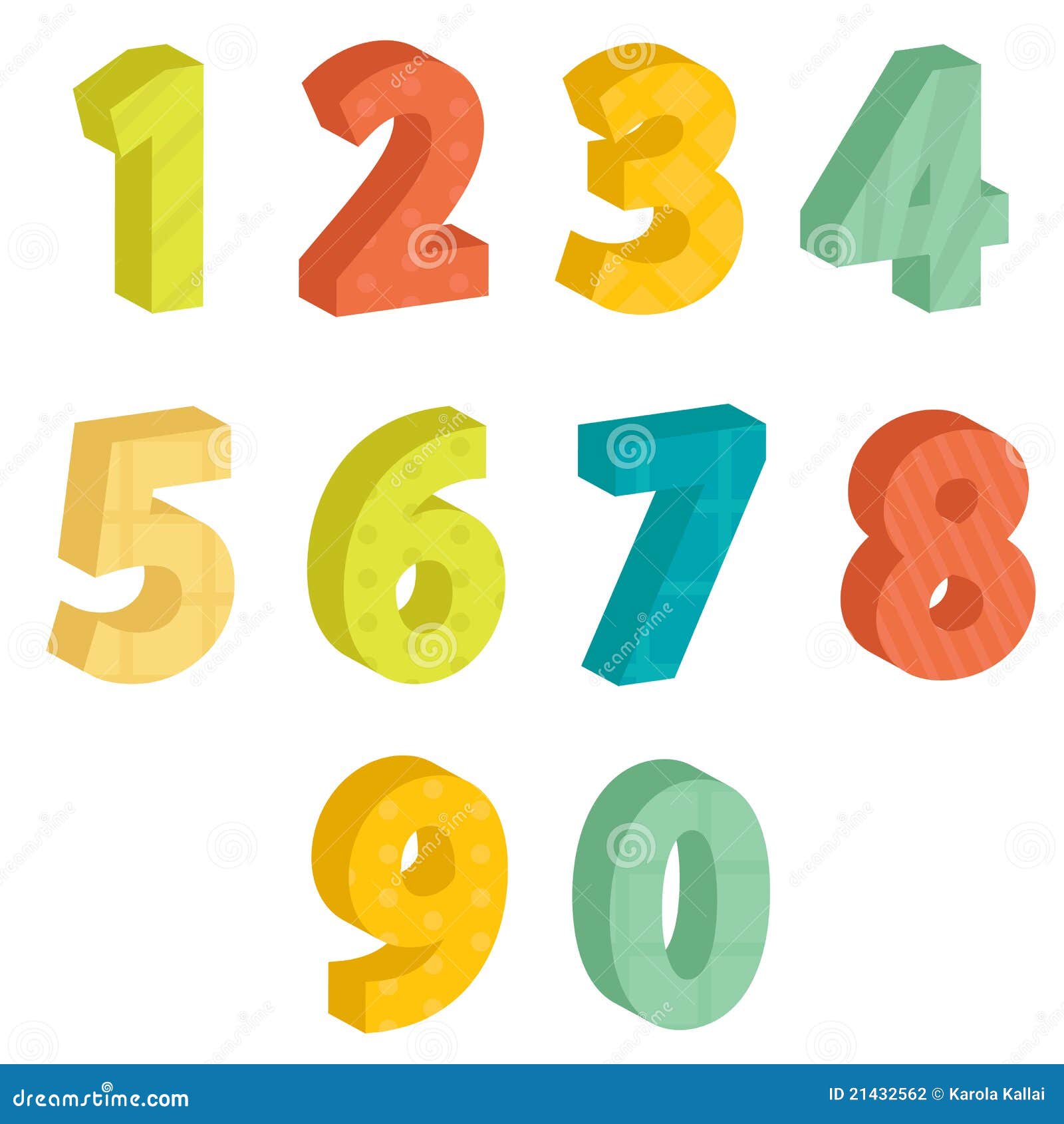 Colorful numbers stock vector. Illustration of sign, collection - 21432562