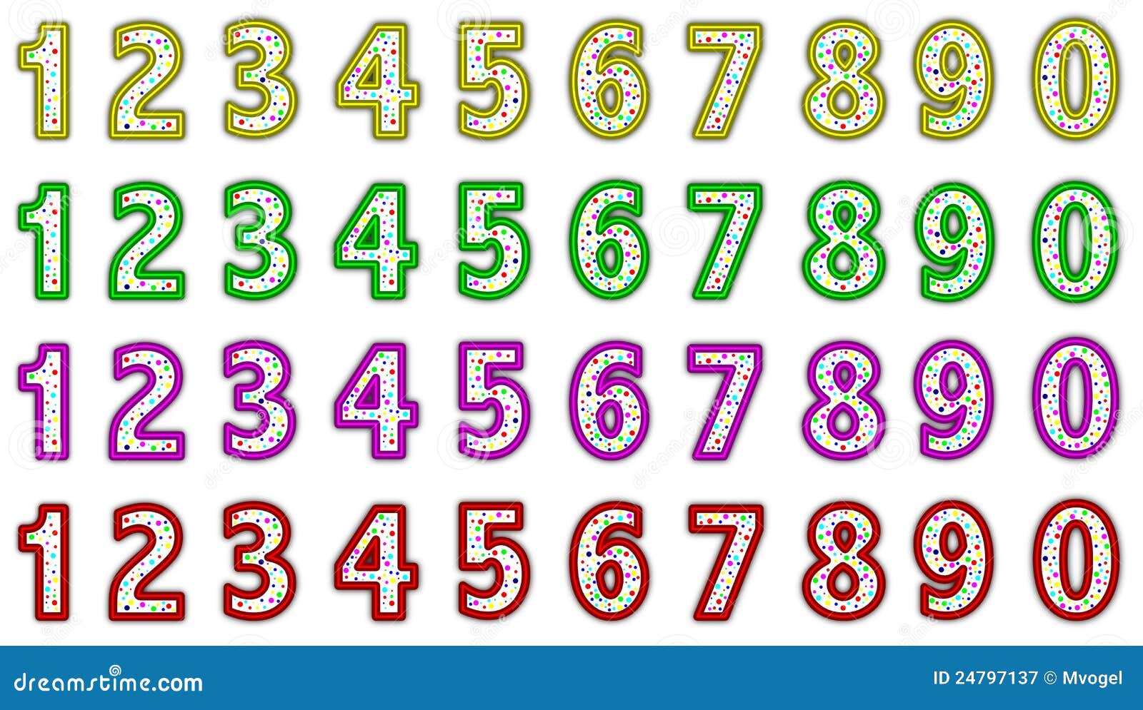 Colorful Numbers stock illustration. Illustration of birthday - 24797137