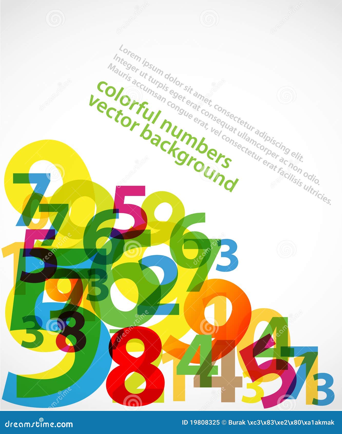 Colorful Numbers Background Stock Vector - Illustration of alphabet ...