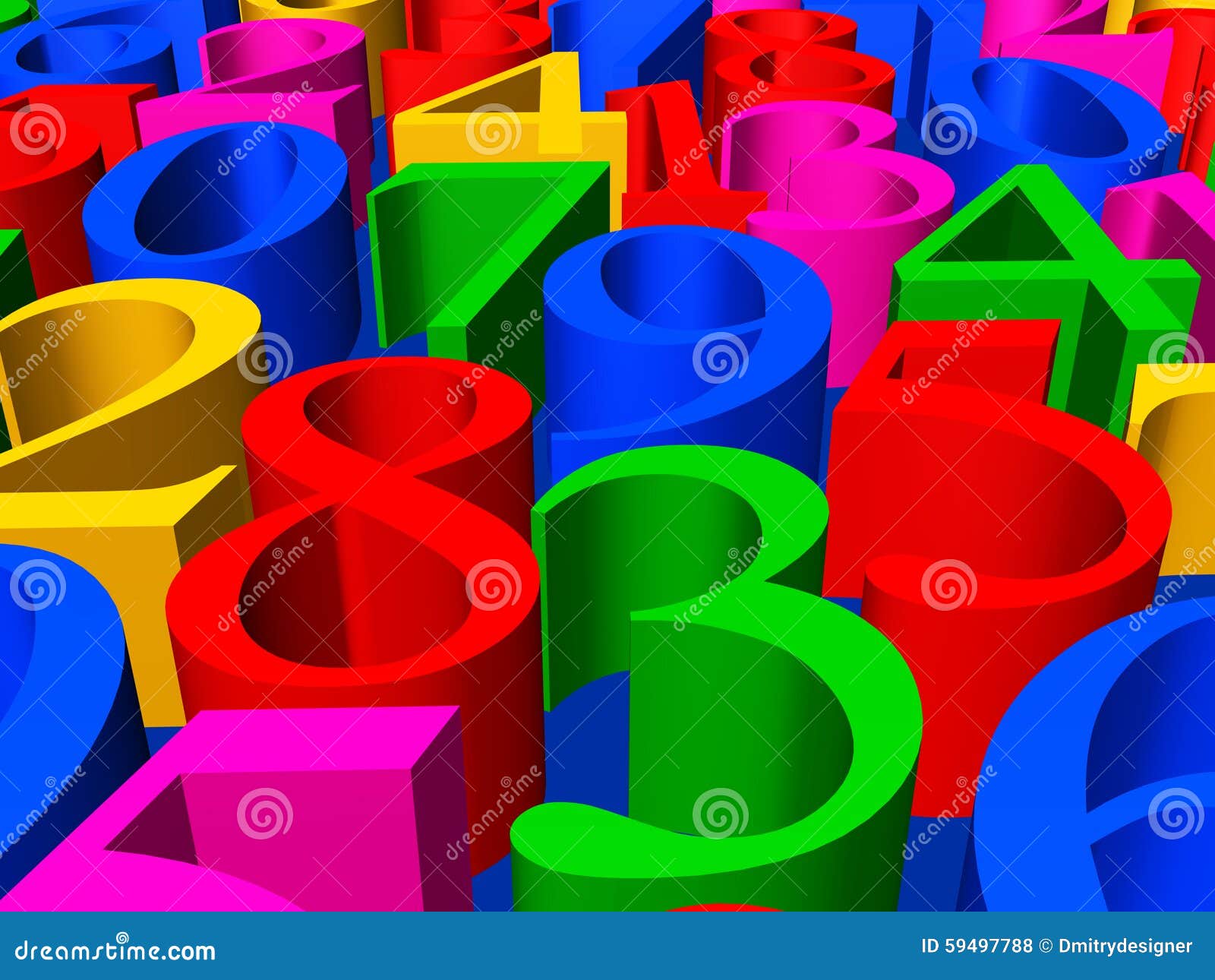 Colorful numbers stock illustration. Illustration of nine - 59497788