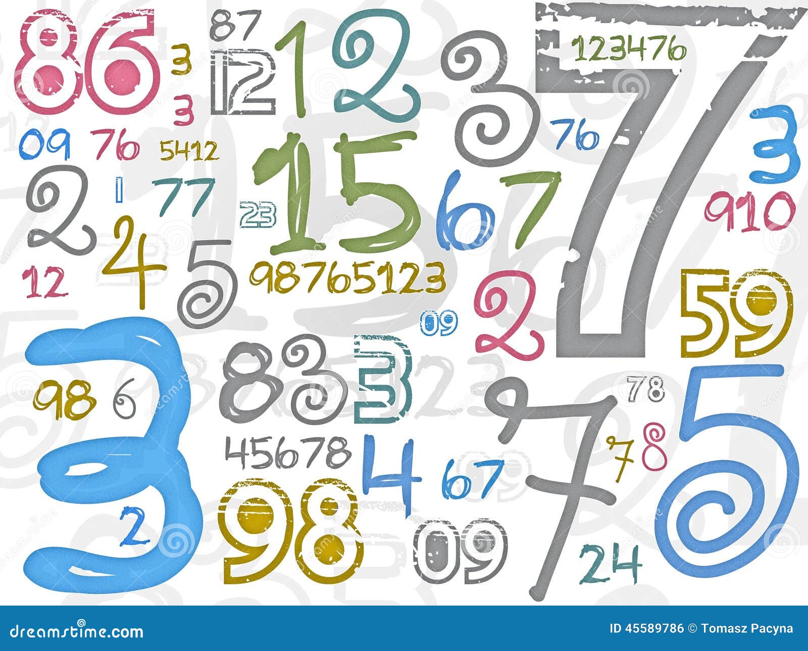 Colorful Numbers Background Stock Illustration - Illustration of ...