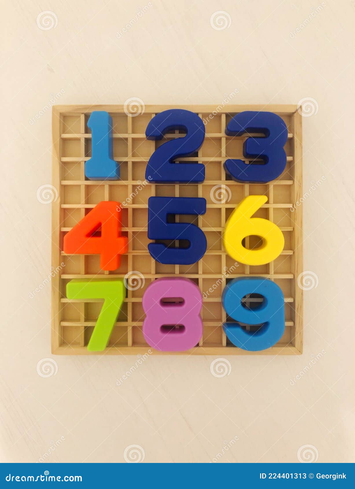 Colorful Numbers Background from 1 To 9 Part of a Blue Number Five ...