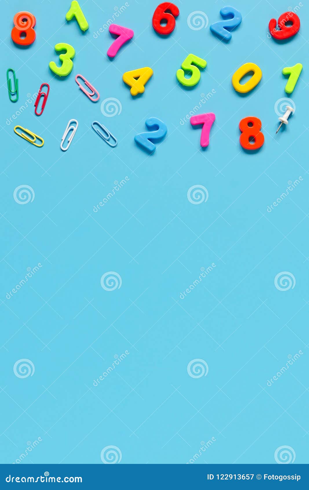 Colorful Numbers on Blue Background. Stock Image - Image of copy ...