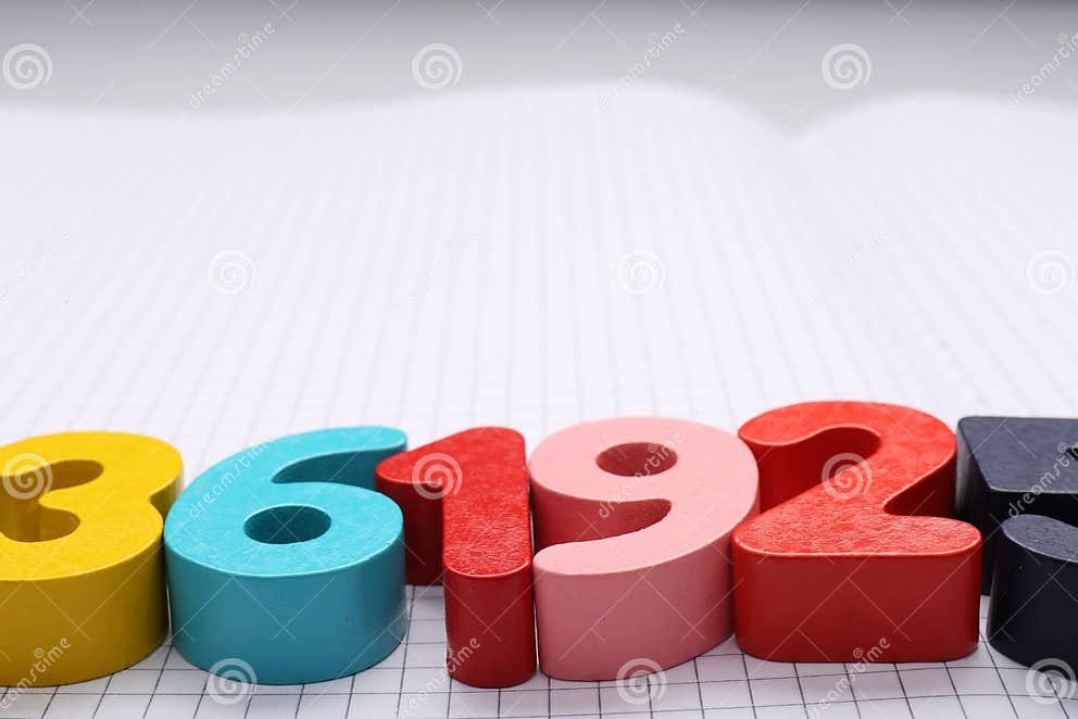 Colorful Numbers on Notebook with Grid Pages. Space for Text Stock ...