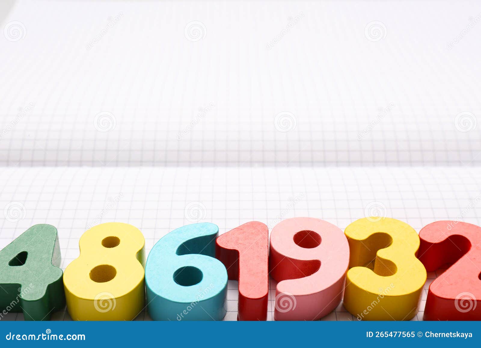 Colorful Numbers on Notebook with Grid Pages. Space for Text Stock ...