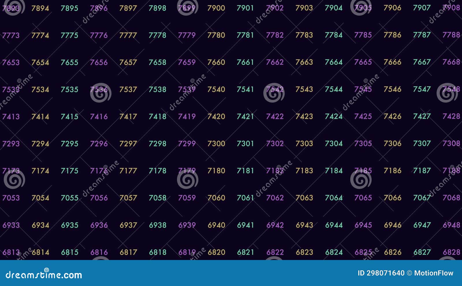 Colorful Number Pattern on Black Background Stock Footage - Video of ...