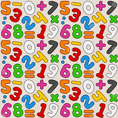 Colorful Numbers Seamless Pattern Stock Vector - Illustration of ...