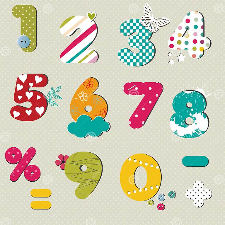 Colorful numbers set stock vector. Illustration of numbers - 21625793
