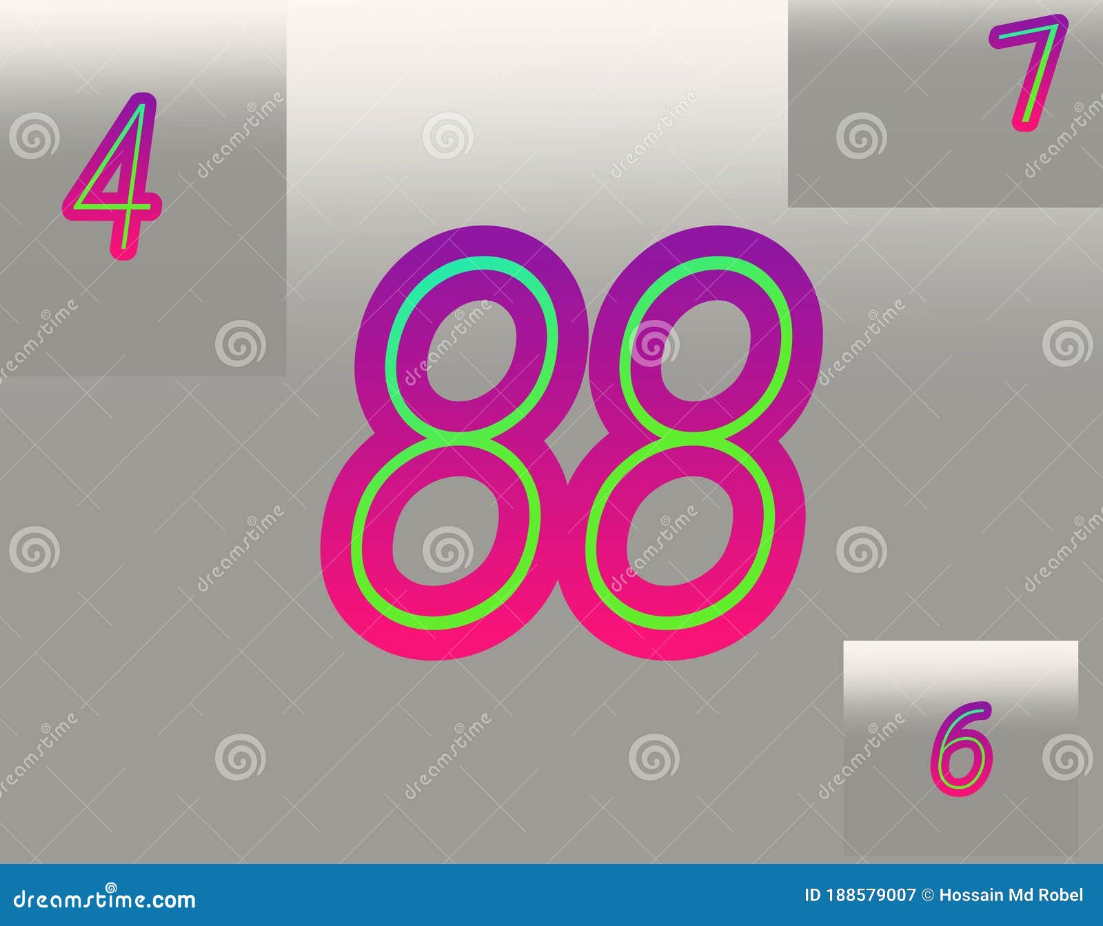 Colorful Numbers Set in Hand Drawn , Stock Illustration - Illustration ...