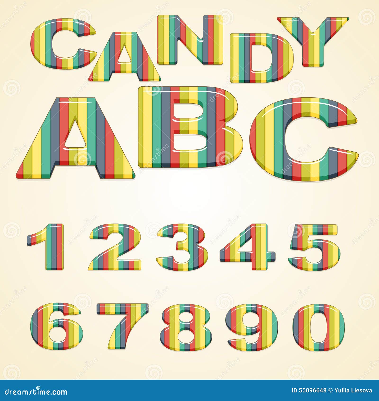 Colorful Numbers Stylized Candy Stock Vector - Illustration of abstract ...