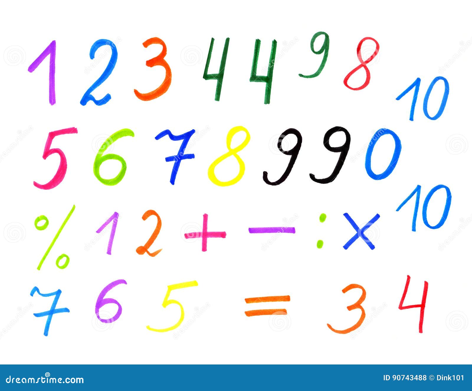 Colorful Numerals And Symbols Royalty-Free Stock Image | CartoonDealer ...