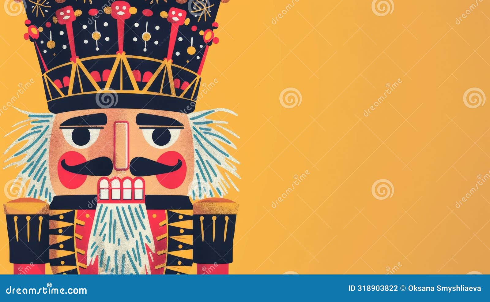 Colorful Nutcracker Soldier Illustration on Yellow Background Stock Photo - Image of festive ...