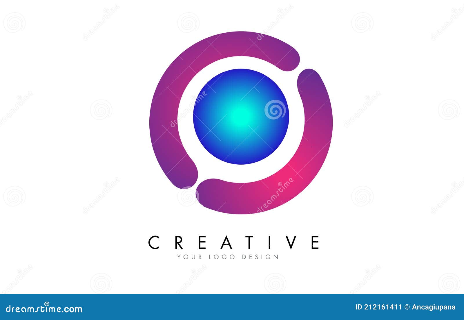 Colorful O Letter Logo Design with a Creative Cuts and Gradient Blue ...