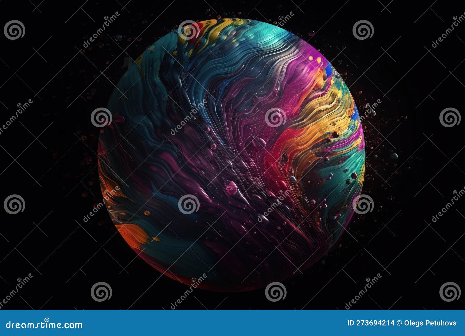 A Colorful Object with a Black Background and a Black Background with a ...