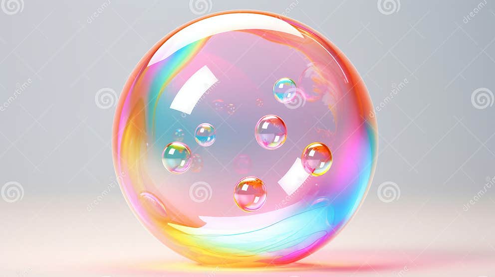 A Colorful Object Covered in Bubbles Creating a Whimsical Rainbow ...