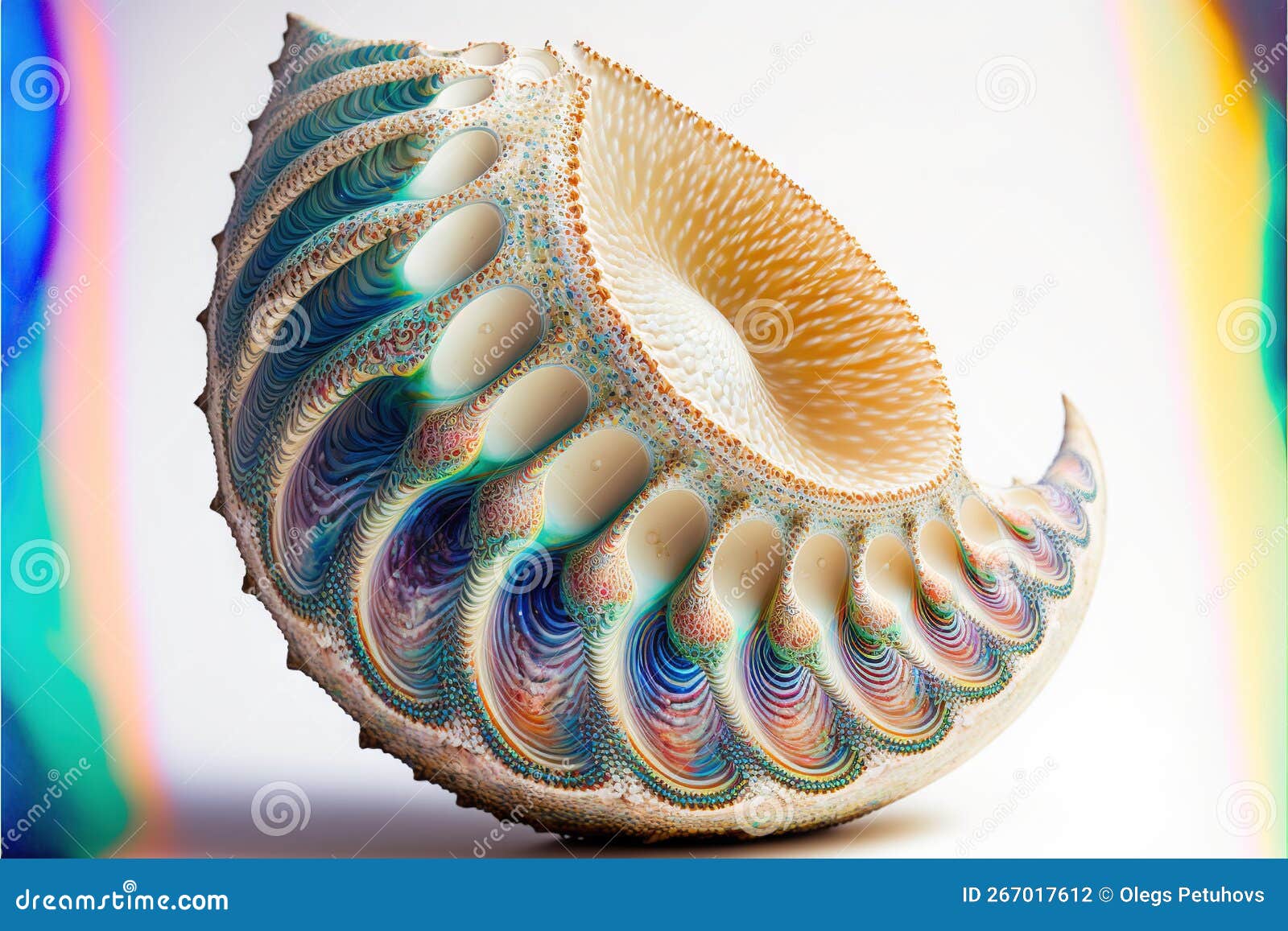 A Colorful Object With A White Background And A Rainbow Background With ...