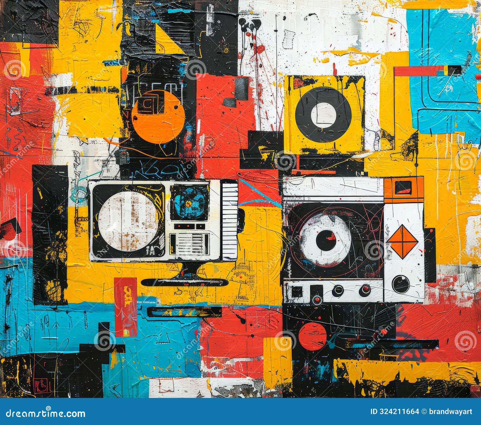 Colorful Objects Collage stock illustration. Illustration of objects ...