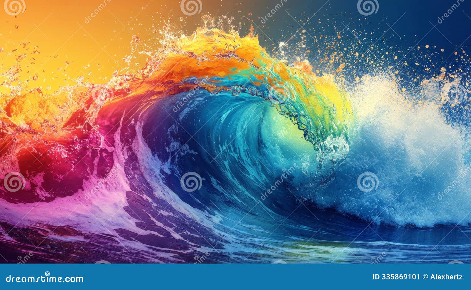 Colorful Ocean Wave Artwork Stock Image - Image of nature, marine ...