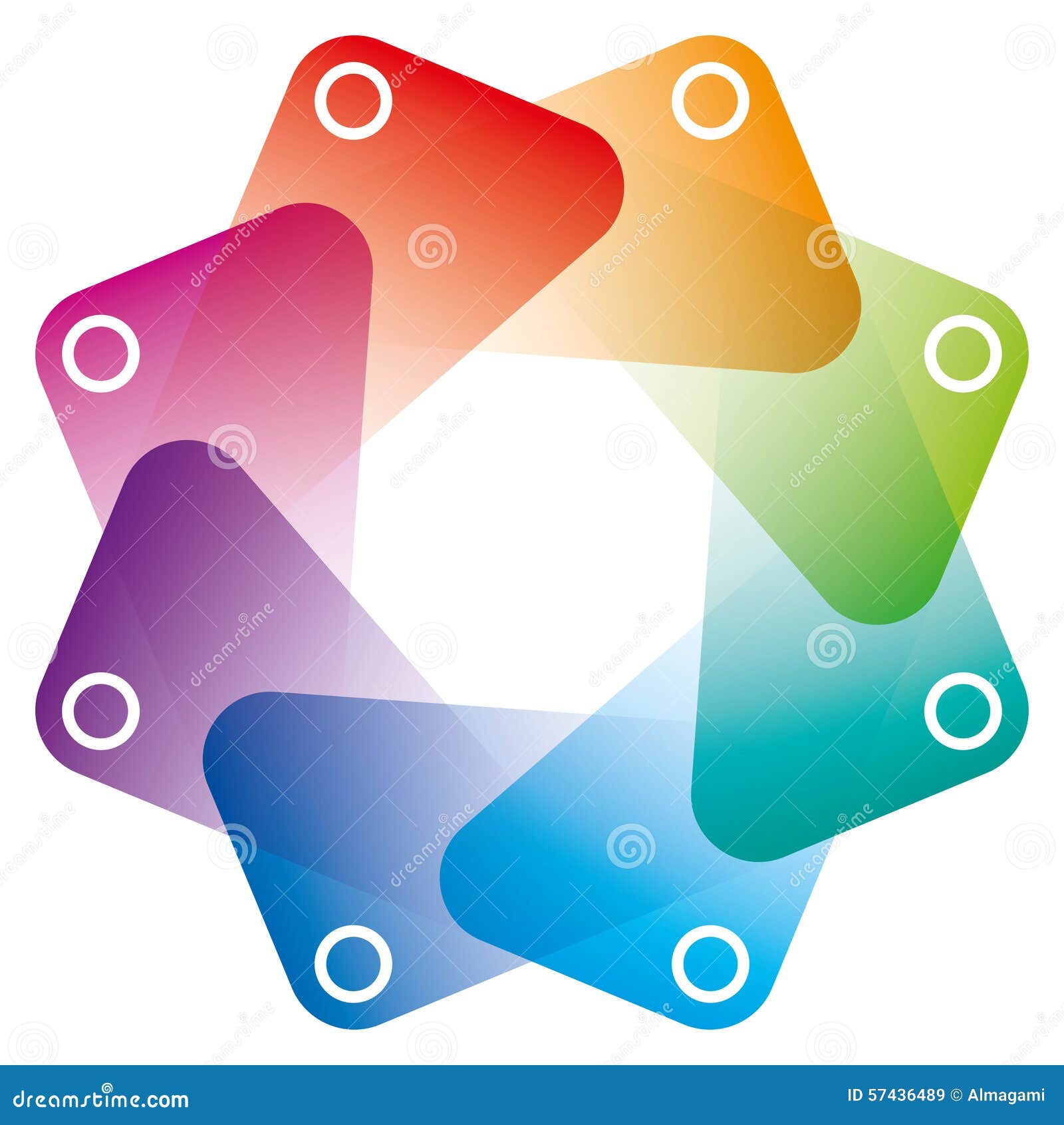 Colorful Octagon Symbol with Transparent Effect. Stock Vector ...