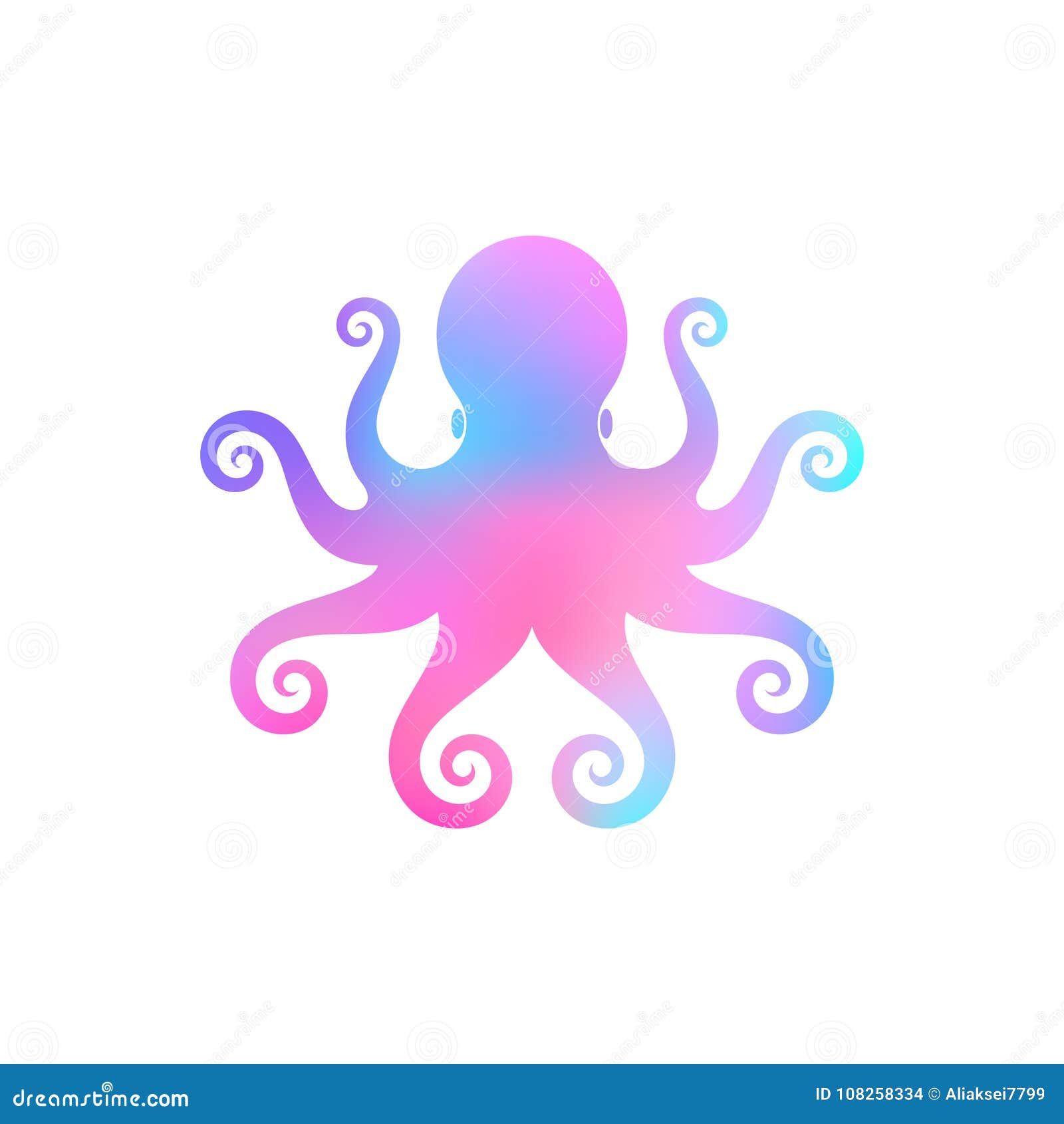 Colorful octopus stock vector. Illustration of isolated - 108258334