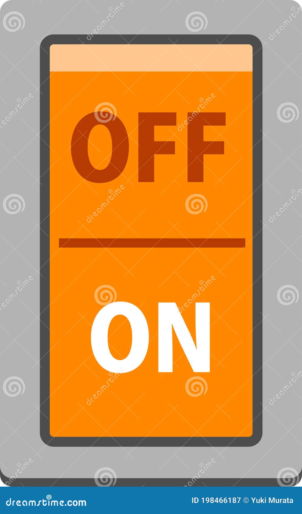 Colorful on-off switch stock vector. Illustration of industrial - 198466187