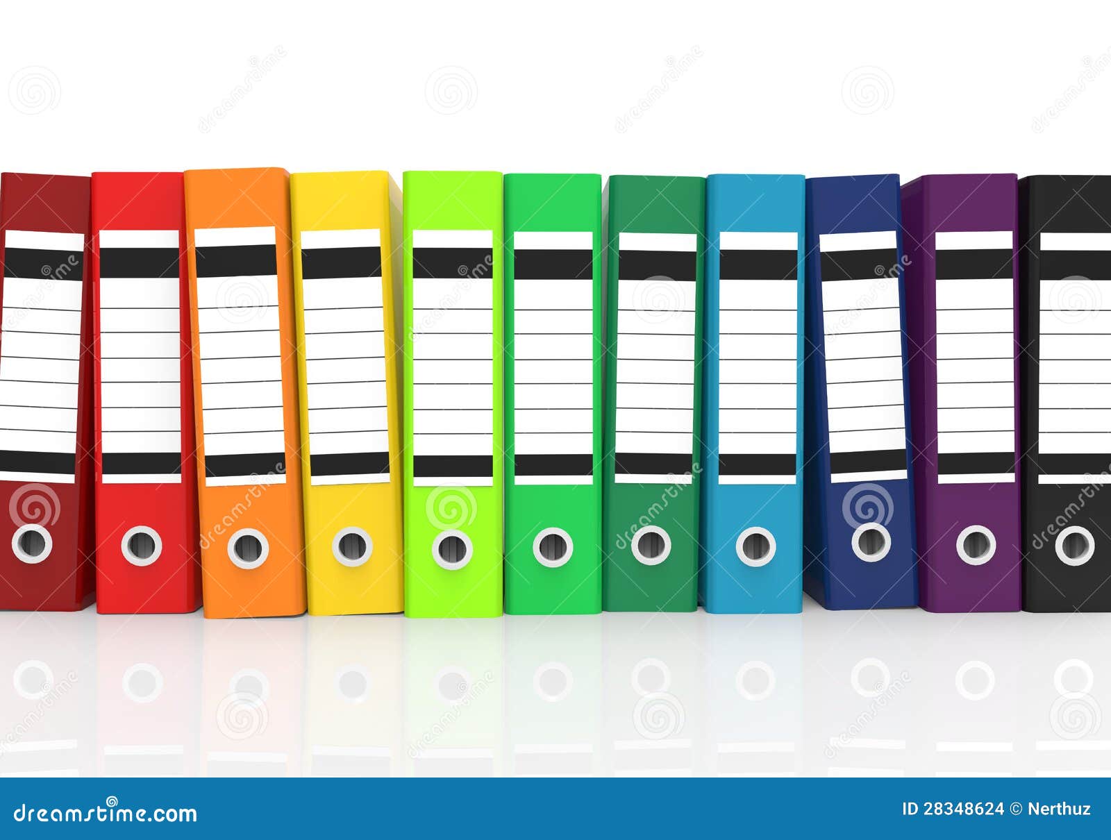Colorful Office Folders stock illustration. Illustration of paper ...