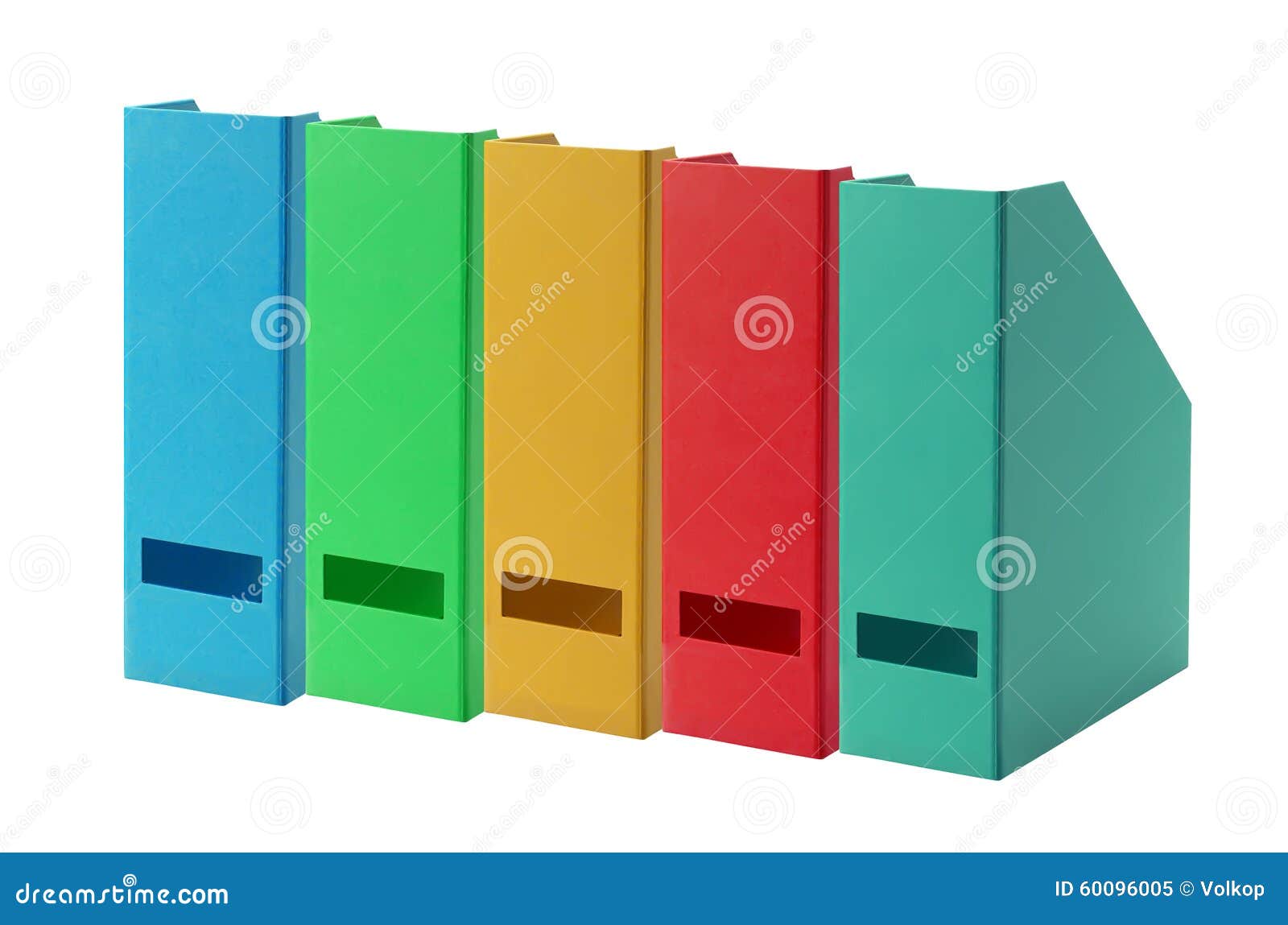 Colorful Office Folders Isolated on White Stock Image - Image of ...