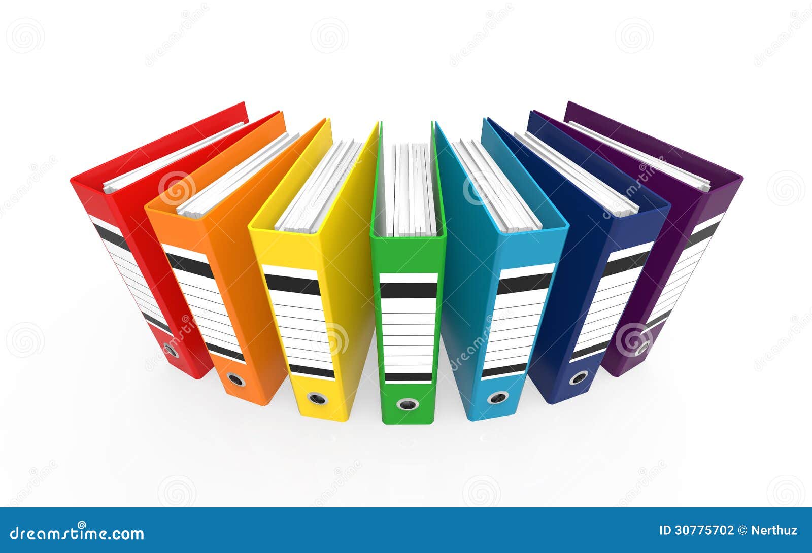 Colorful Office Folders stock illustration. Illustration of form - 30775702