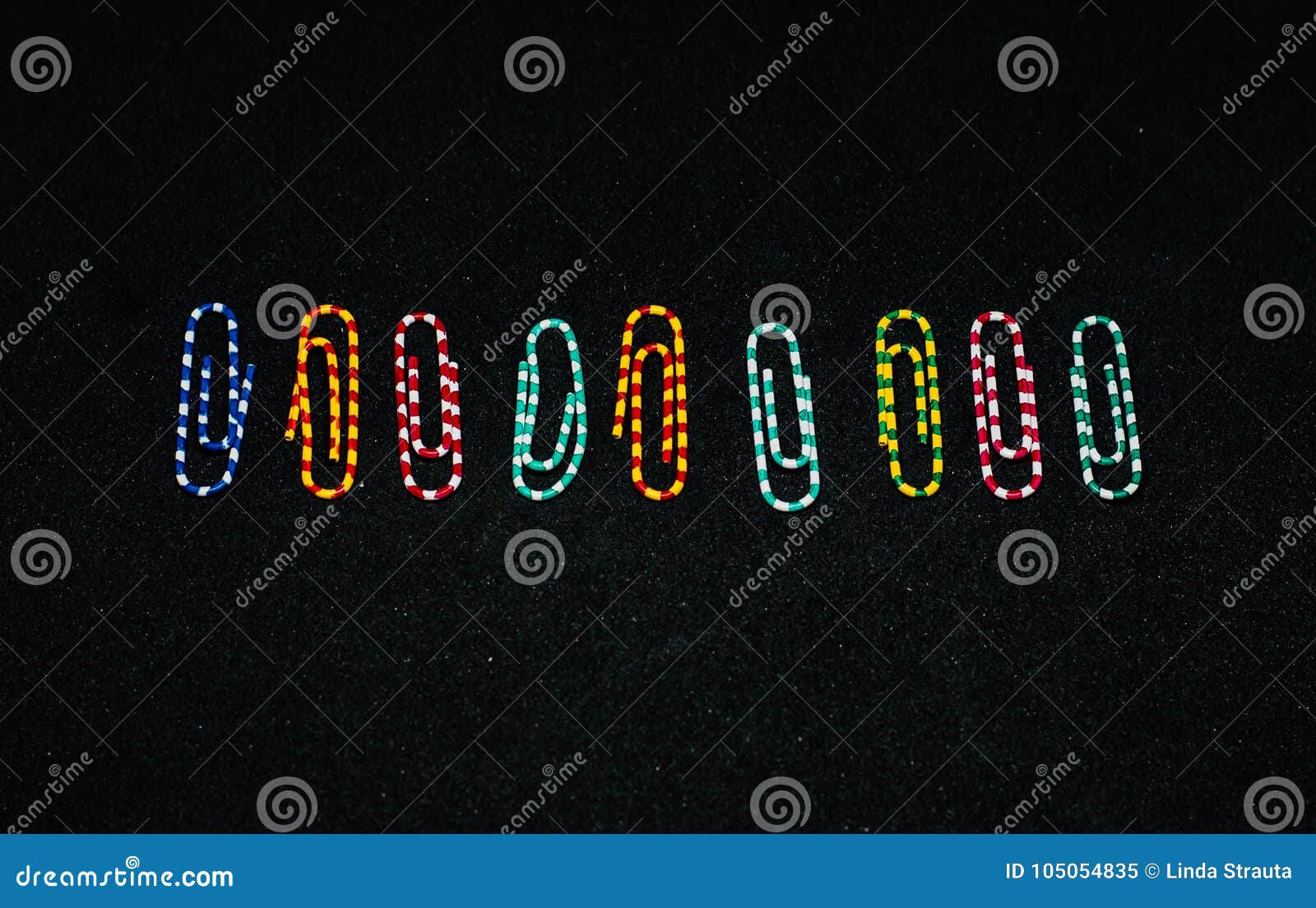 Colorful Office Pins On Black Background Stock Image - Image of space ...