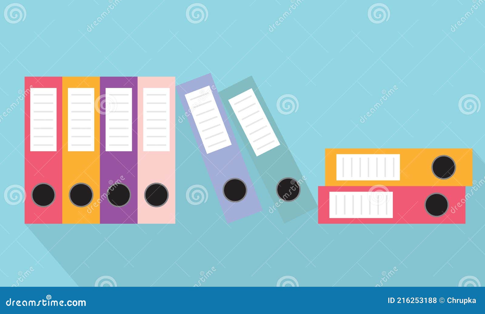 Colorful Office Ring Binders Stock Vector - Illustration of seminar ...