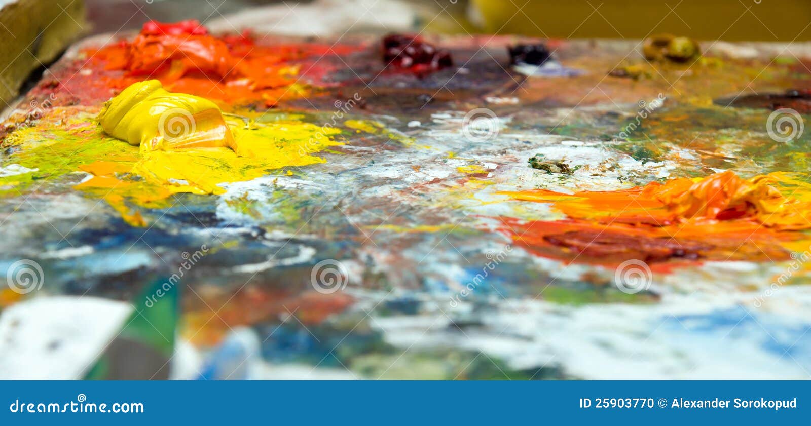 Colorful oils on plate stock photo. Image of design, creative - 25903770