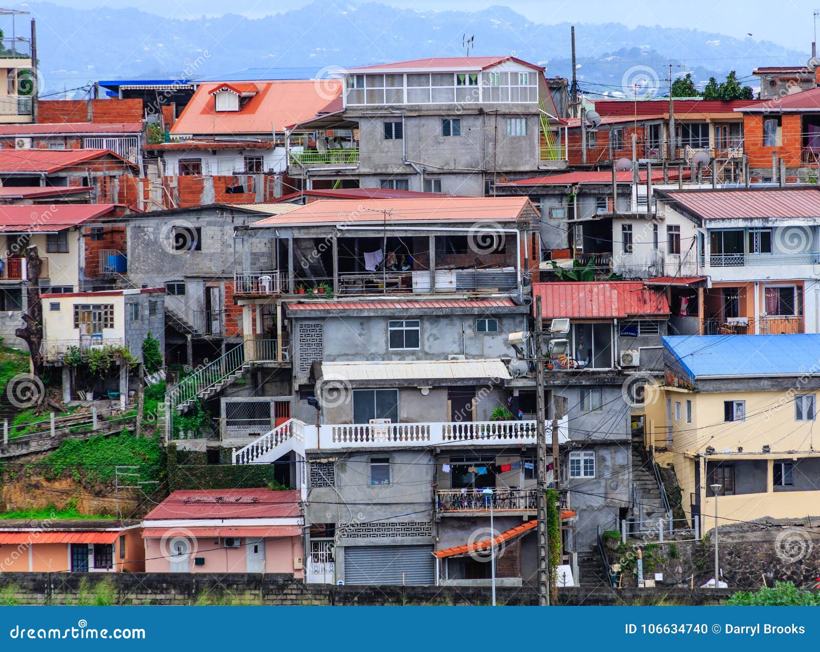 Crowded Shacks in Martinique Stock Photo - Image of structure, shabby ...