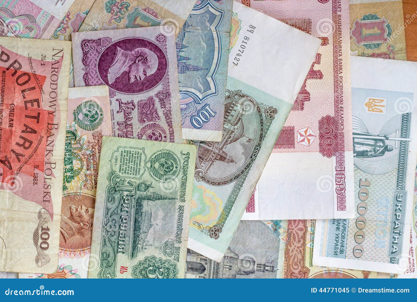 Colorful Old World Paper Money Stock Image - Image of colorful, mixed ...