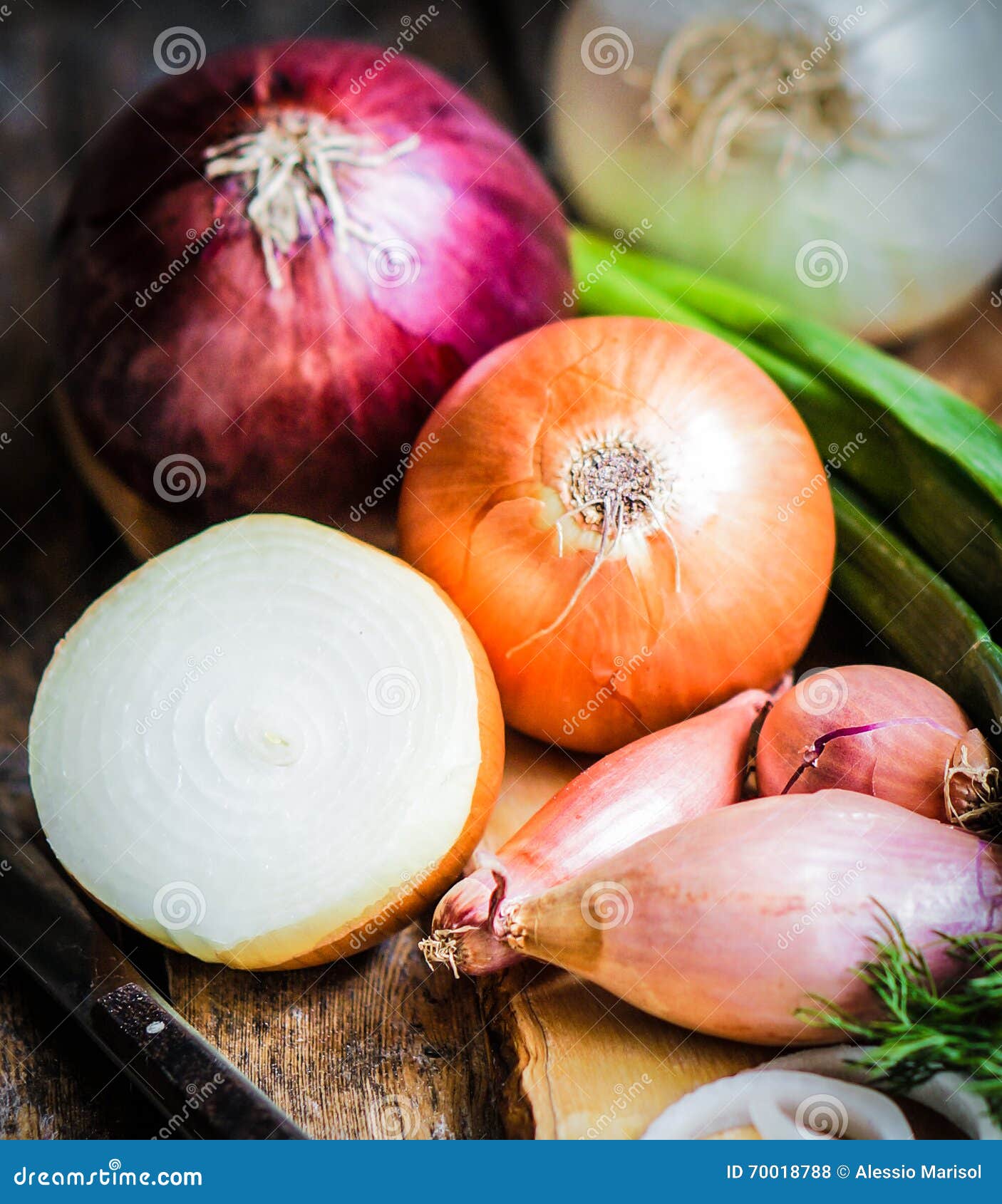 Colorful Onions on Rustic Wooden Background Stock Photo - Image of ...
