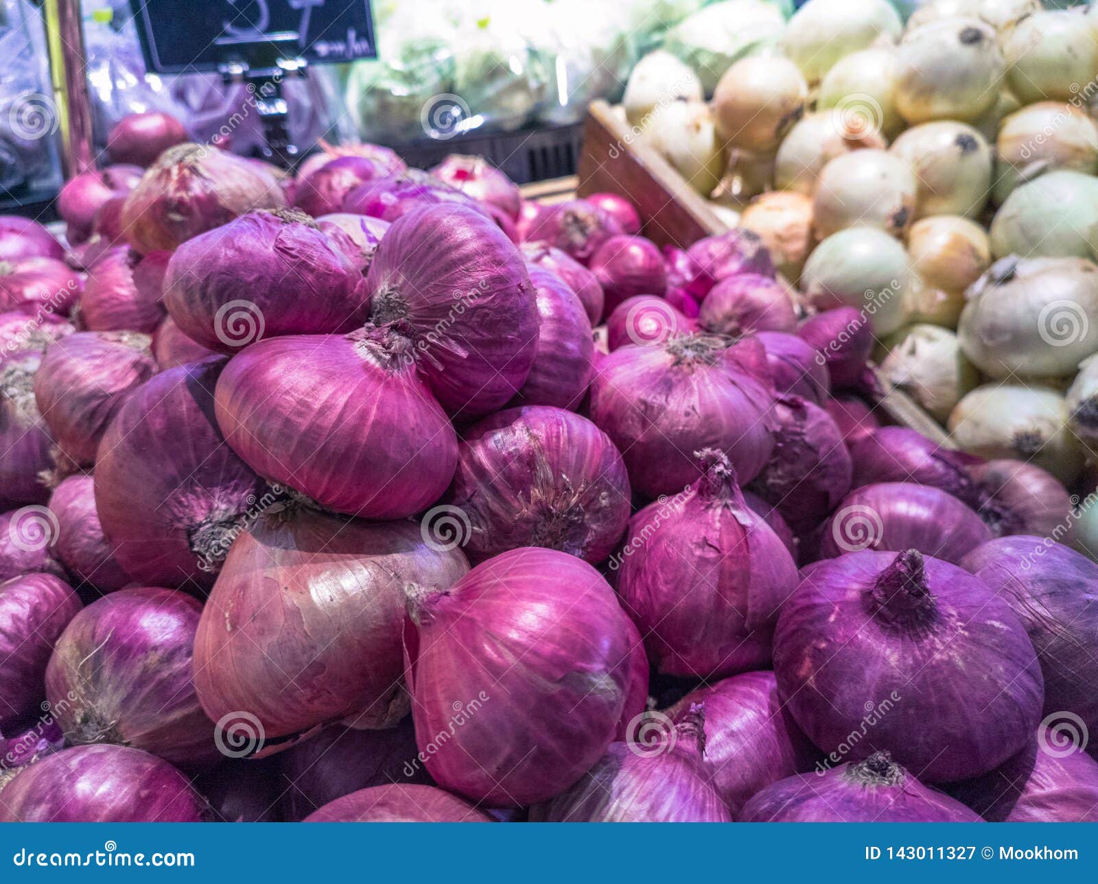 Colorful Onions at Supermarket Stock Image - Image of freshness, group ...