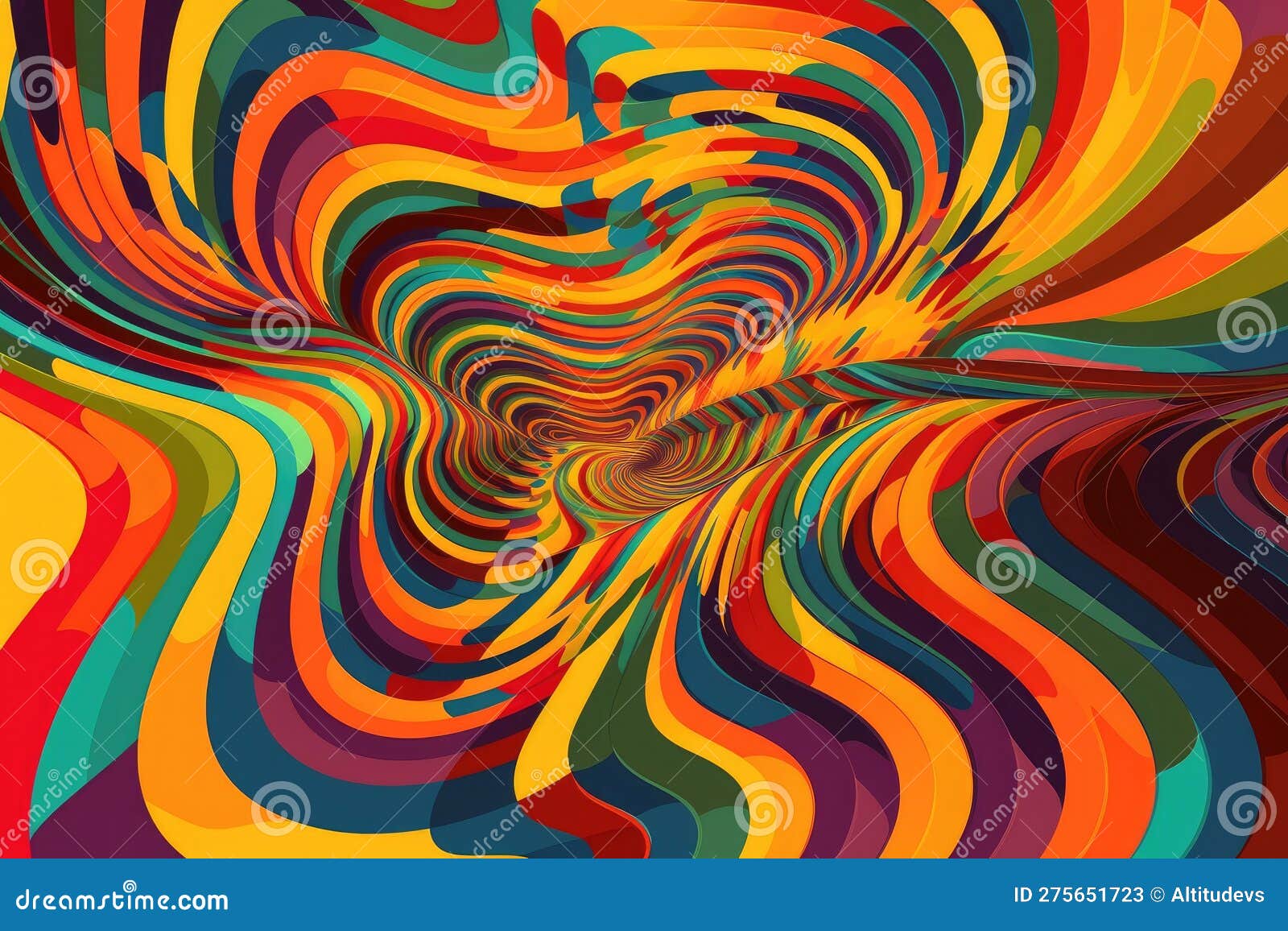 Colorful Optical Illusion, Featuring Psychedelic Patterns and Vibrant ...